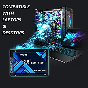 ROGOB 256GB SATA III 6GB/S SSD 2.5 inch 7mm (0.28") Internal Solid State Hard Drive for PC Laptop Ultrabook Desktop