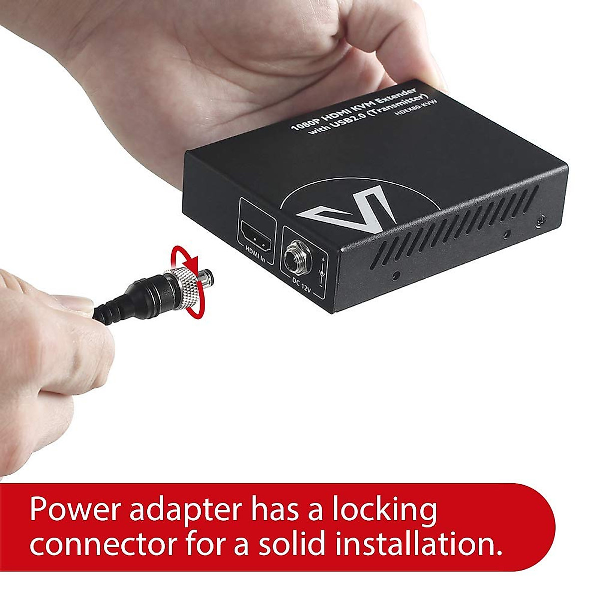 AV Access HDMI KVM USB Extender Over Cat5e/6/6a/7 260ft/80M, 2 USB 2.0 Ports, Zero-Latency, Plug and Play, PoE, No Driver, Supports All Operating System, Keyboard and Mouse USB Over Ethernet