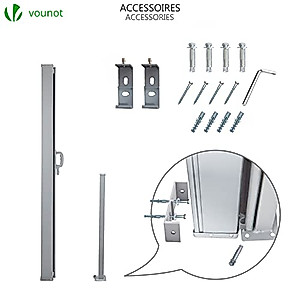 VOUNOT Side Awning Retractable, Outdoor Privacy Screen for Garden, Balcony, Terrace, 55'' H x 118'' L, Beige