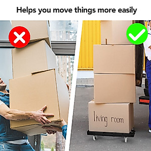 Nellyke Furniture Movers Dolly Furniture Movers with Wheels, Portable Moving Rollers Leg Dollies for Heavy Furniture, 4 Wheels Small Flat Dolly, 1760 Lbs Capacity, 2 Pack, Black…