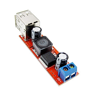 DAOKI 5Pcs Dual USB Step-Down Power Module LM2596 Double USB Step-Down Converter Module DC 6V-40V to 5V 3A Double USB Charge DC-DC 9V/12V/24V/36V to 5V USB 3A