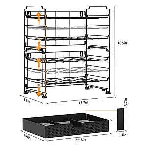 Elbourn Desk Organizer, 4-Tier Office Organization with Drawer, Desktop Paper Holder Letter Tray File Organizers and Accessories Office Supplies Desk Storage for Office School Home - Black