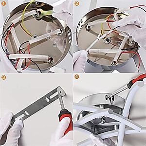 DELIPOP LED Ceiling Light Fixtures, 30W 3000K Curved Design Semi Flush Mount Ceiling Light, 2750LM Light Fixtures Ceiling Mount Modern LED Ceiling Light for Hallway Bedroom Kitchen Living Room