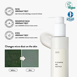 SIORIS Cleanse me softly milk cleanser, Vegan, Daily gentle skin cleanser, natural citrus 62.6% water, Macadamia seed oil, cleansing milk for dry and sensitive skin