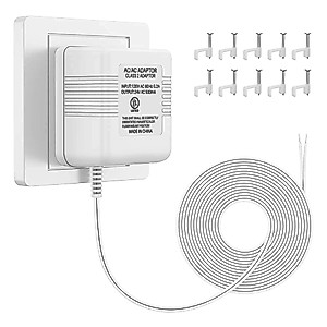Xwartre UL Certified Thermostat C Wire 24V Transformer, White Adapter Compatible with Honeywell, Nest, Emerson, Ecobee, Wyze Thermostat and Most Doorbells (26FT Power Cable)