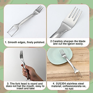 2pcs Watermelon Slicer Fork, Stainless Steel Watermelon Slicer Cutter Summer 2-in-1 Watermelon Fork Slicer Fruit Cutting Fork Tool