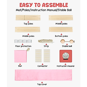 Gamenote Teepee Tent for Kids, Cotton Canvas Toddler Tents with Mat, Inner Pocket, Unique Reinforcement Part, Foldable Kids Play Teepee, Gifts Indoor Outdoor Playhouse for Baby Girls Boys