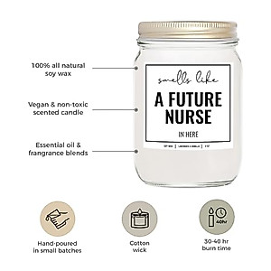 YouNique Designs Nursing Candle 8 oz - Nursing School Gifts for Nursing Student Gifts for Women, Men, Future Nurse Gifts, Nursing School Graduation Gifts, Student Nurse Gifts (Lavender & Vanilla)