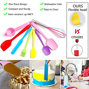 Baking Supplies - Silicone Spatulas Set, Rolling Pin, Pastry Mat, Silicone Baking Cups, Piping Bags and Tips, Measuring Cups and Spoons, Baking Set for Kids Teens Adult Beginner