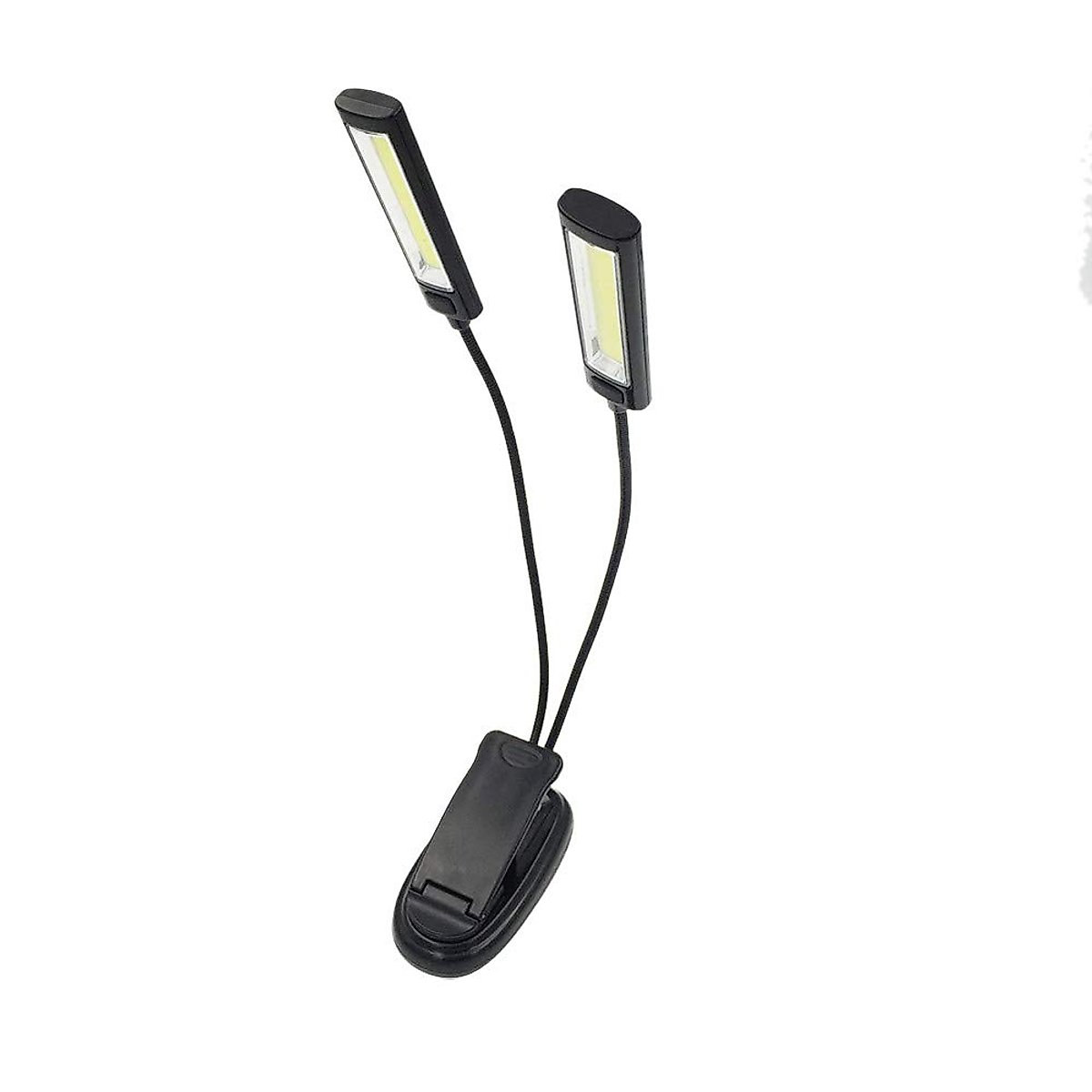 Toxz Mini Portable LED Double Arms Desk Table Lamp with Flexible Clip,Battery/USB Powered,Reading Book Light,Adjustable Brightness,Protect Eyes