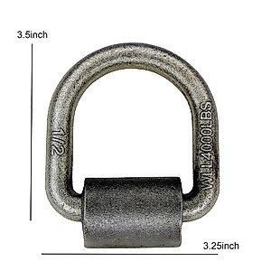 GRIPON (Pack of 12) 1/2-inch, 4,000lbs Working Load Limit Capacity Weld-on Flip D-Ring Anchor