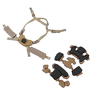 BROLEO Helmet Chinstrap Dial Hanging System, Easy to Install Exquisite Workmanship Portable Waist Helmet Padding Kit for MICH for Wendy (Mud Spongeand Suspension)