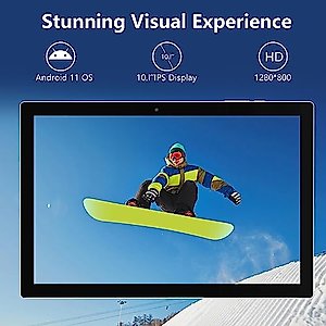 Android 11 Tablet 10.1 Inch Tablets, 2023 Upgraded 2 in 1 Tablet with Keyboard, Include Mouse/Case/Stylus/Tempered Film, 4GB RAM+64GB ROM(Max 512GB), 8MP Camera 6000mAh Battery 10" FHD Android 11 Tab