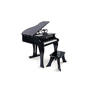 Hape Classic Grand Black Piano| Thirty Key Wooden Keyboard Musical Toy Set for Kids Age Year 3 and up