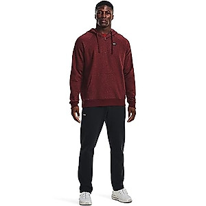 Under Armour Mens Rival Fleece 1/2 Zip Hoodie, (690) Chestnut Red Light Heather / / Onyx White, X-Large
