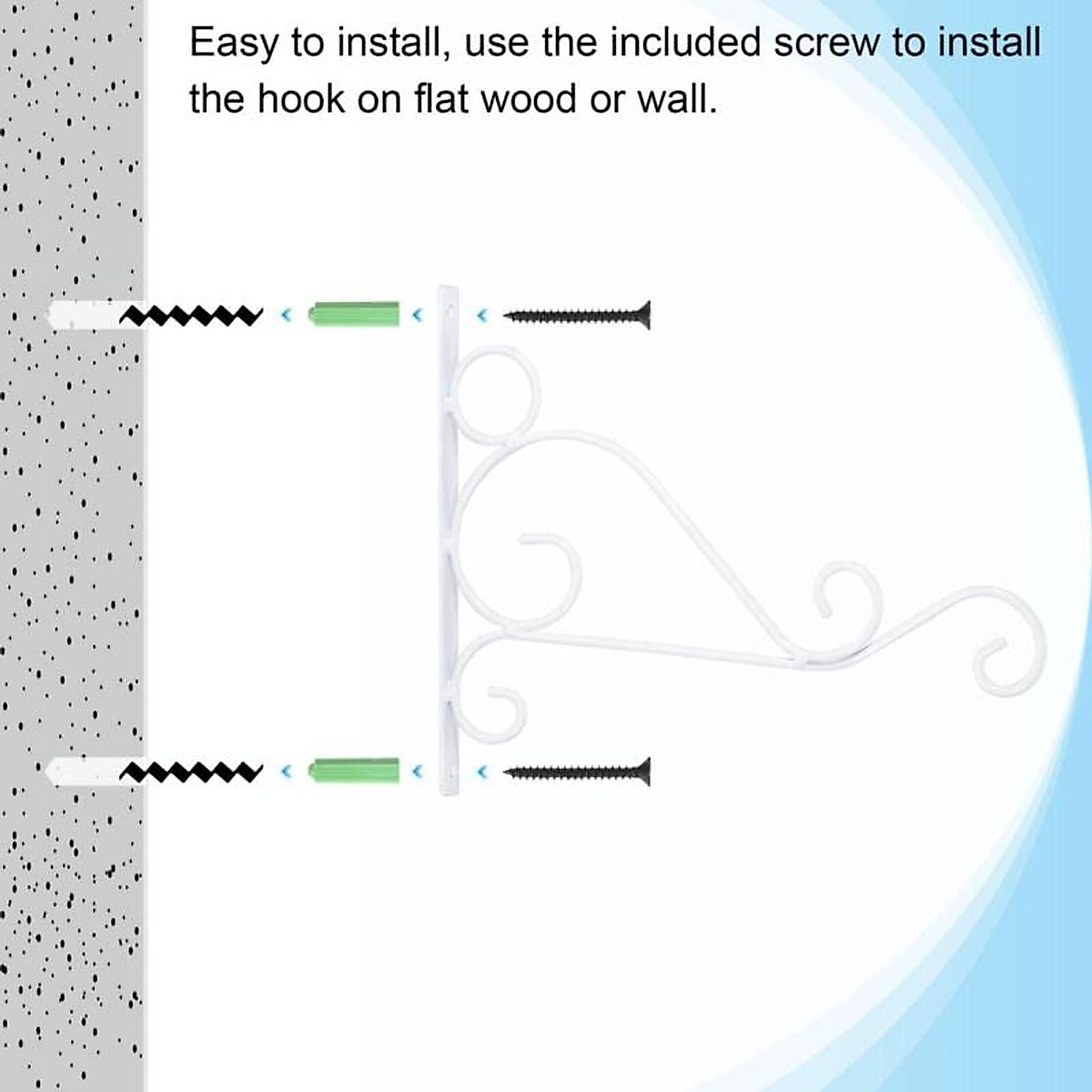 Tool parts 4pcs Iron Wall Hooks Bracket 250mmx205mmx16mm for Hanging Lanterns White