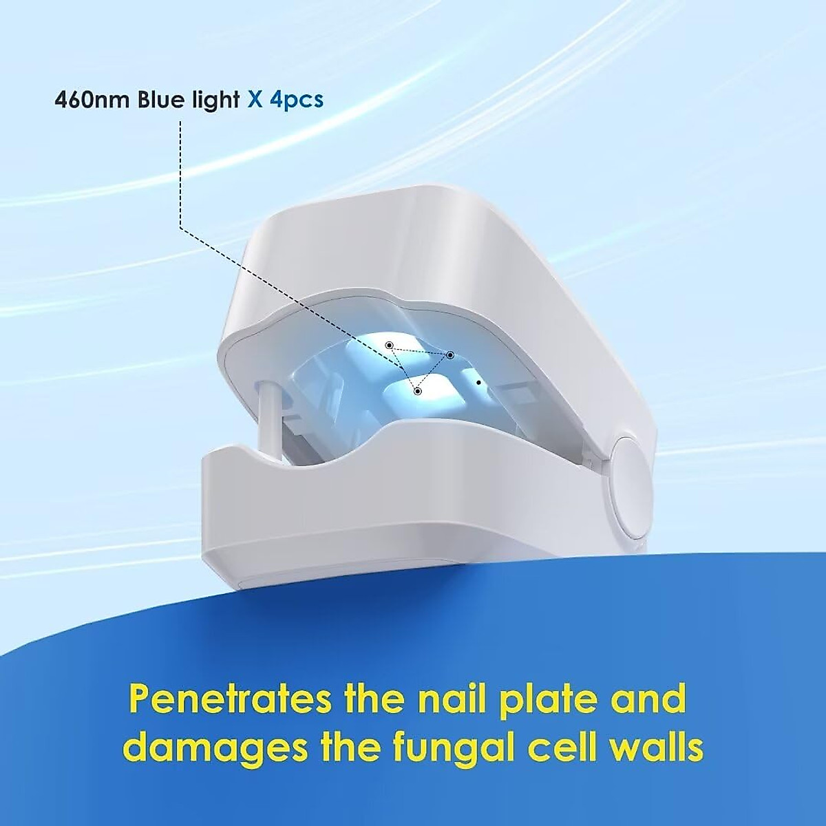 Nail Fungus Cleaning Light Device, FSA or HSA eligible Nail Fungus for Damaged Discolored Thick Toenails & Fingernails, Effective Rechargeable Nail Fungus Remover for Home Use