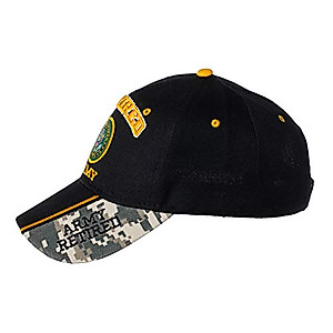 Officially Licensed US Army Retired Baseball Cap in Black & Digital Camo