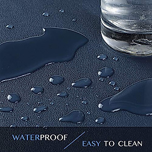 Knodel Desk Mat, Dual-Sided Office Desk Pad, Mouse Pad, Waterproof Desk Mat for Desktop, Desk Pads & Blotters, PU Leather Desk Pad Protector (31.5" x 15.7", Dark Blue)