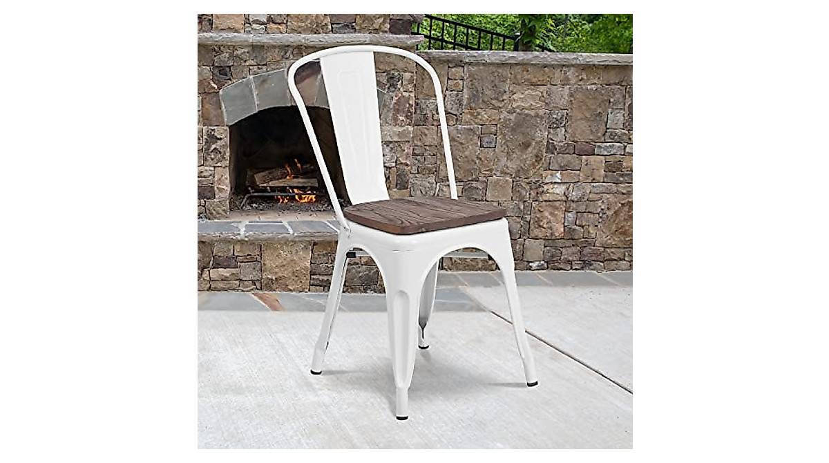 Flash Furniture Metal Stackable Chair - Stylish & Durable
