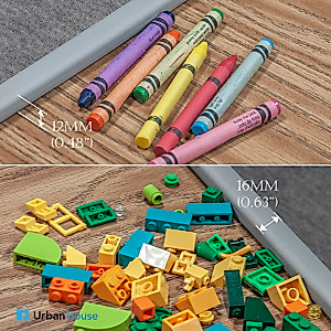 urbanhouse Toddler Kids School Desk and Table Raised Edge Strip to Prevent Objects from Falling, Grey - 6-FT Roll