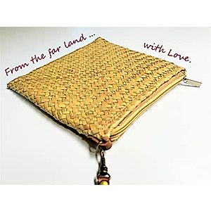 ViJade Handmade Seagrass Woven Straw Wallet Purse Handbag with Fabric Lining for Varied Occasions and Lifestyles