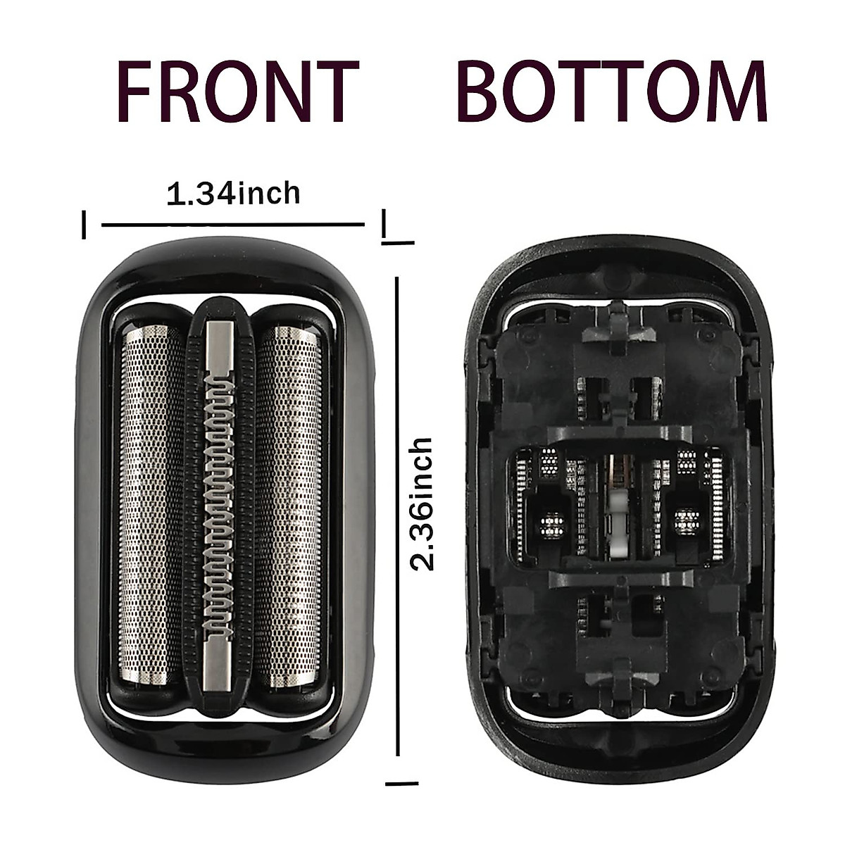 2 Pack Series 5/6 53B Replacement Head Compatible with Braun Electric Foil Shaver 53B Head, Fit New Generation Razors 5020cs 5018s 5035s 5049cs 5050cs 6020s 6040cs 6075cc 6072cc 6090cc Foil Shaver