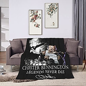 Chester Bennington Blanket Flannel Super Soft Fleece Lightweight Throw Blanket for Bed Couch Sofa Bedroom Warm Blanket 60"X50"