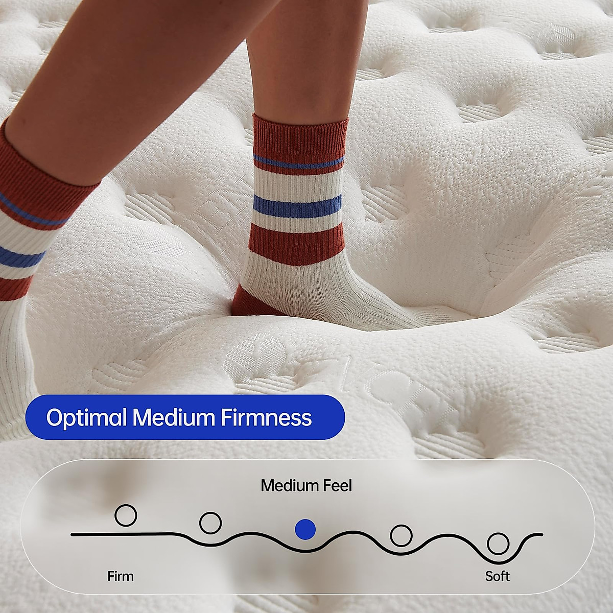 Queen Size Mattress,12 Inch Queen Mattress in a Box,Superior Hybrid Mattress with Gel Memory Foam or Back & Lumbar Support ,100 Night Trial,Soft,Pressure Relief,Zoned Support spring, Medium Firm