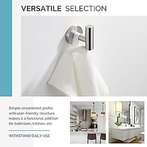 Angle Simple Robe Towel Hook Brushed Nickel, SUS304 Stainless Steel Bathroom Towel Holder, Kitchen Shower Towel Hanger, Wall Mount