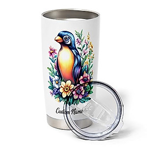 Penguin Gifts, Personalized Tumbler with Penguin Animal’s Name – Custom Cup for Animal Lovers, Gift for Women, Men, Boys, Girls, Gift for Birthdays & Christmas, 20oz Steel Coffee Cup xxuXqZ