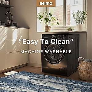 BEIMO Area Rugs 5x7 for Living Room Bedroom Machine Washable Modern Abstract Soft Large Blue Rugs with Non Slip Backing, Floor Carpet for Dining Room
