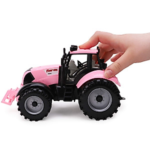 Toyland® Friction Powered Farm Tractor with Opening Bonnet (Pink)