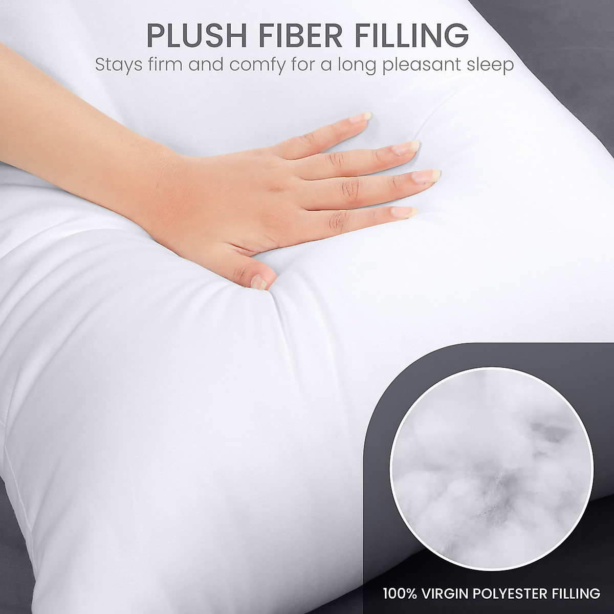 Utopia Bedding Full Body Pillow for Adults (Pack of 6, White), 20 x 54 Inch Long Pillow for Sleeping, Large Pillow Insert for Side Sleepers