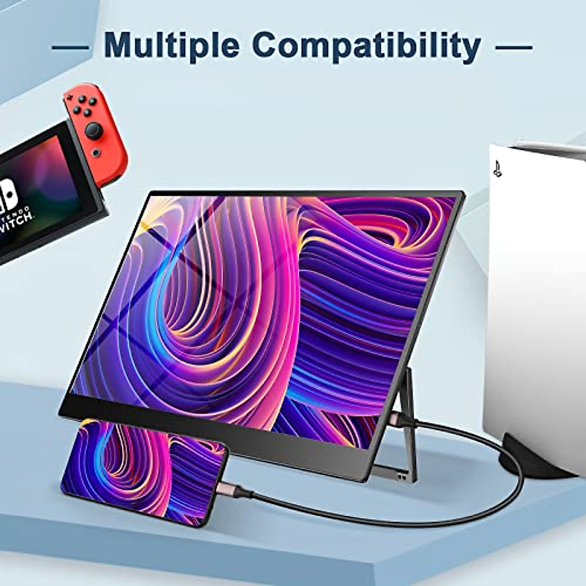 Aekegrep 15.6" Touch Screen Portable Monitor,Touch Screen Monitor FHD 1080P USB C HDMI IPS External Touchscreen Monitor Display Screen for Laptop PC Phone Mac Xbox PS5/PS4 Switch