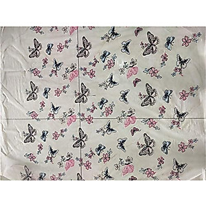 51" Width Colorful 3D Vivid Butterfly Lace Fabric Exquisite Flower Embroidery Soft Tulle Lace Fabric for Wedding Bridal Lace Dress Party Dress Home Decor (3 Yard, Pink)