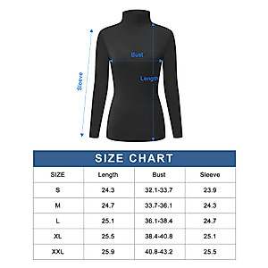 HOPLYNN 3 Pack Turtlenecks Women Long Sleeve Pullover Baselayer Undershirts Sweater Tops Mock Turtle Neck Shirts Black Red Grey Large