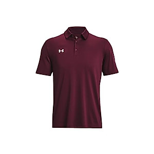 Under Armour Tech Team Mens Short Sleeve Polo Shirt XL Maroon-White