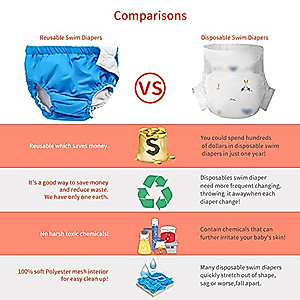 Ijnuhb Washable Baby Swim Diaper Reusable Swimming Diapers for Toddler Swimwear Pants 0-3 Years Boys Shower Gifts (Green,12-18 Months)