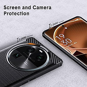Natbok Designed for Oppo Find X6 Pro Case, Flexible TPU [Brushed Texture] [Anti-Slip] Shockproof Military Protection Bumper Phone Case,Slim Case Cover for Oppo Find X6 Pro,Black