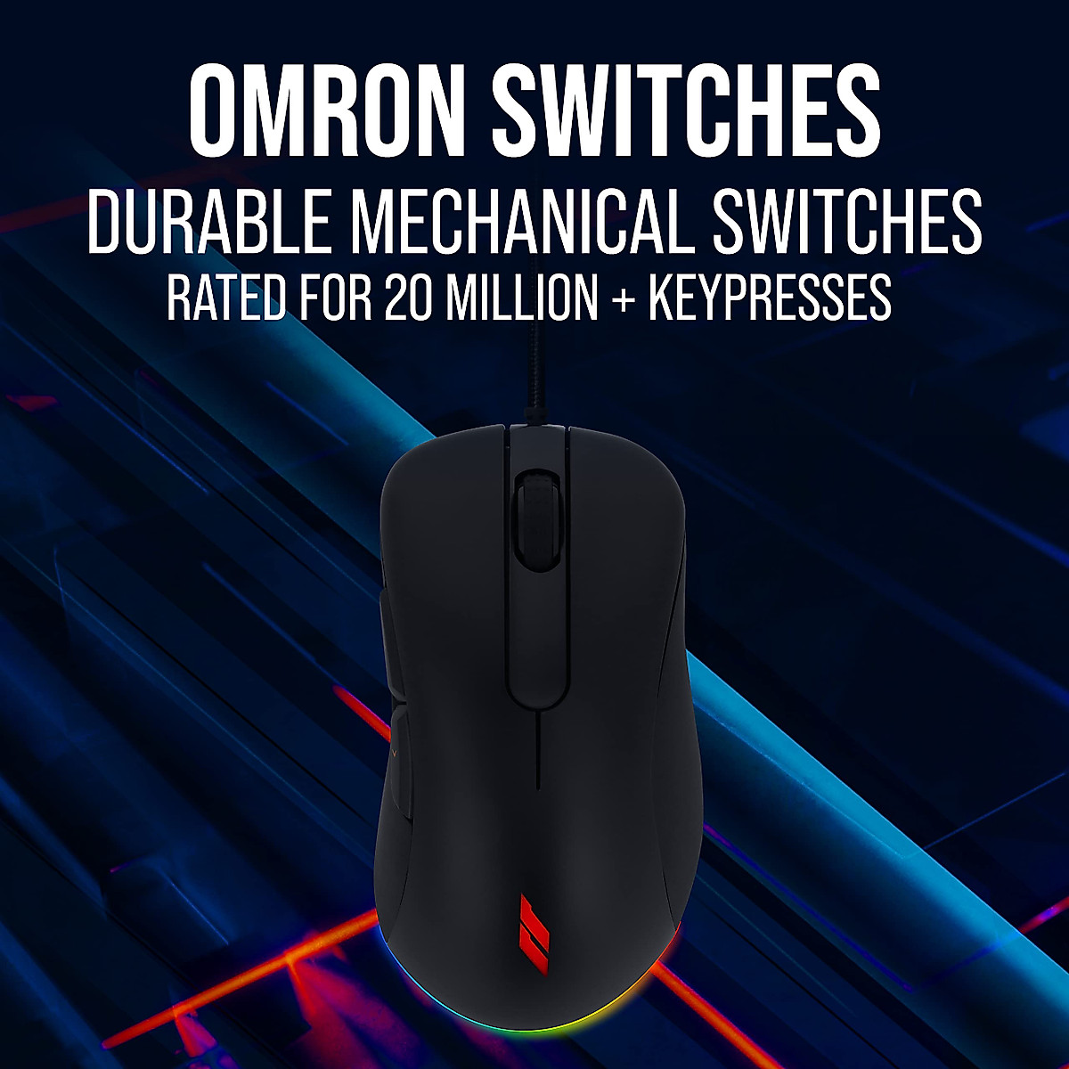 VisionTek OCPC MR44 Wired Gaming Mouse, RGB, 16000 DPI, PixArt 3389 Sensor, Programmable Macro Buttons for Windows and Mac - 901541