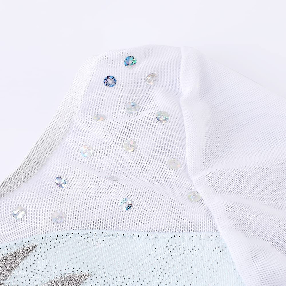 HOZIY girls leotards for gymnastics long sleeve size 6-7 year old aqua blue tumbling outfits embroidered snowflake kids leo clothing apparel sparkly unitards Leotardos Para Gimnasia Ninas