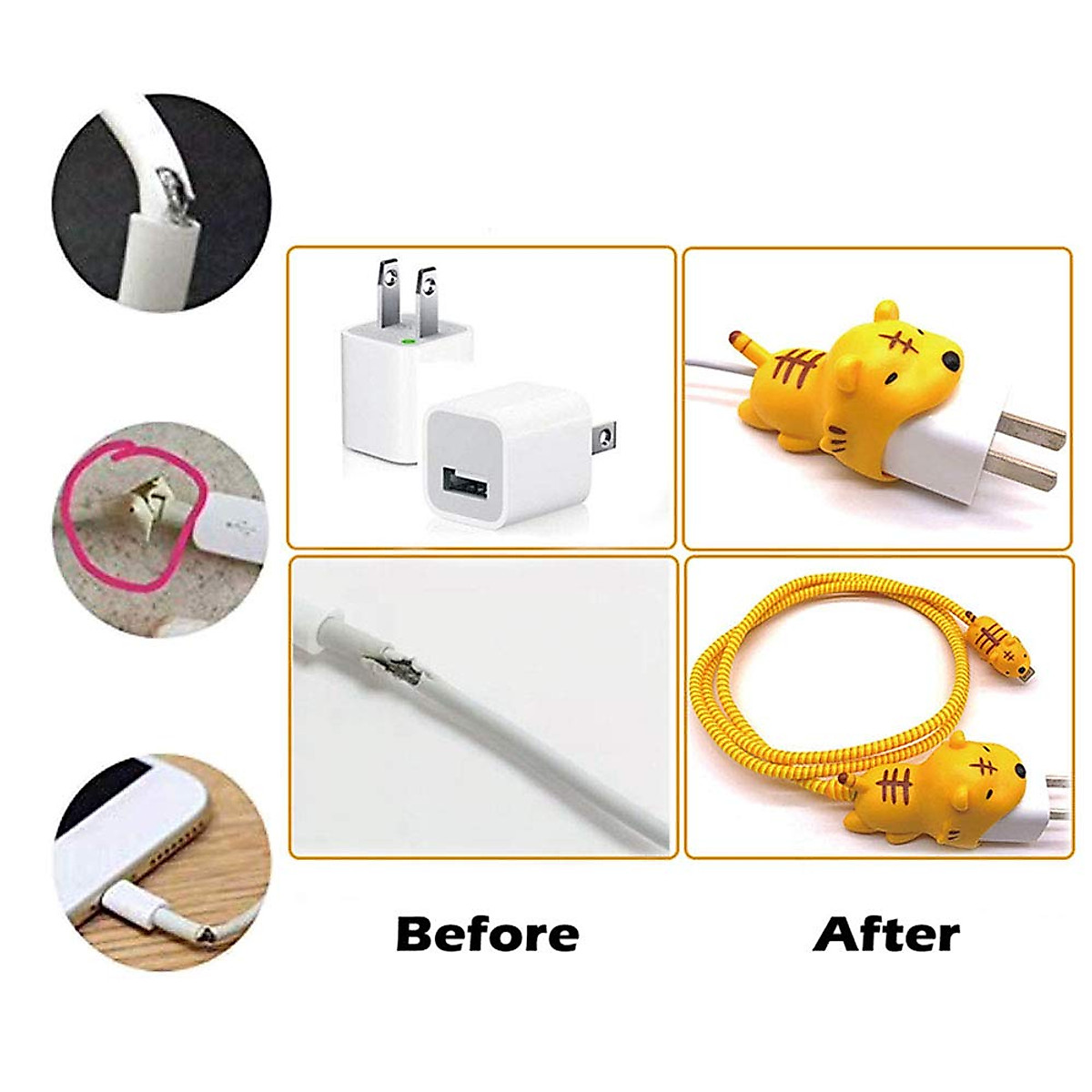 ZOEAST(TM) DIY Animal Protector USB Charger Saver Charging Data Earphone Line Protector Compatible with All iPhone 15 14 13 12 11 XS Max XR X 8 7 6 Plus USB Wire (Blue Alien)