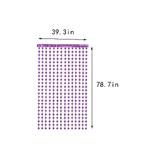 AimtoHome 4 Pack Purple Stars Foil Fringe Curtains Party Decorations, Glitter Streamers, Tinsel Curtain Backdrop, for Birthday, Bridal Shower, Wedding, Anniversary, Graduation Party Decorations