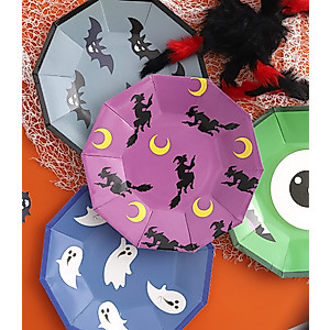 Winoo Design Halloween Plates - 48 PK - Halloween Paper Plates Disposable for Halloween Decor Halloween Decorations for Table Halloween Party Supplies Halloween Party Favor