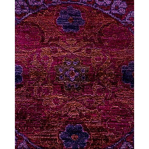 Solo Rugs Fine Vibrance, One-of-a-Kind Hand-Knotted Area Rug - Red, 9' 1" x 12' 0"