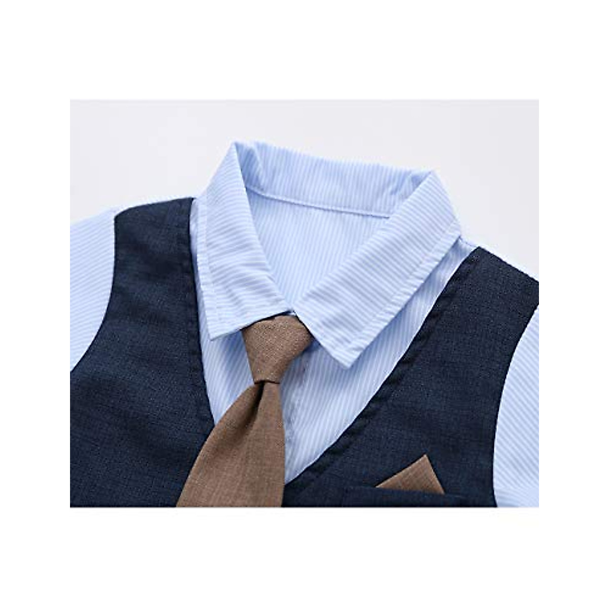 HeMarIsle Newborn Baby Boy Gentleman Suit Dressy Outfit Vest Tuxedo Onesie Romper (Dark Blue, 0-3 M)