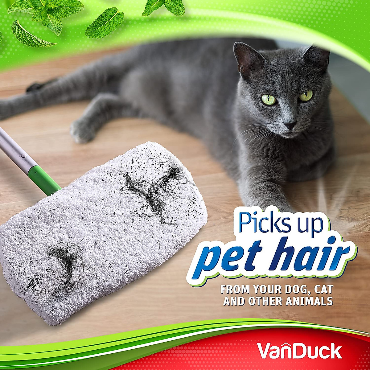 VanDuck Reusable 100% Cotton Mop Pads Compatible with Swiffer Sweeper (8-Pack), Terry Cloth Mop Covers Washable for Wet Mopping and Floor Cleaning (Handle is Not Included)