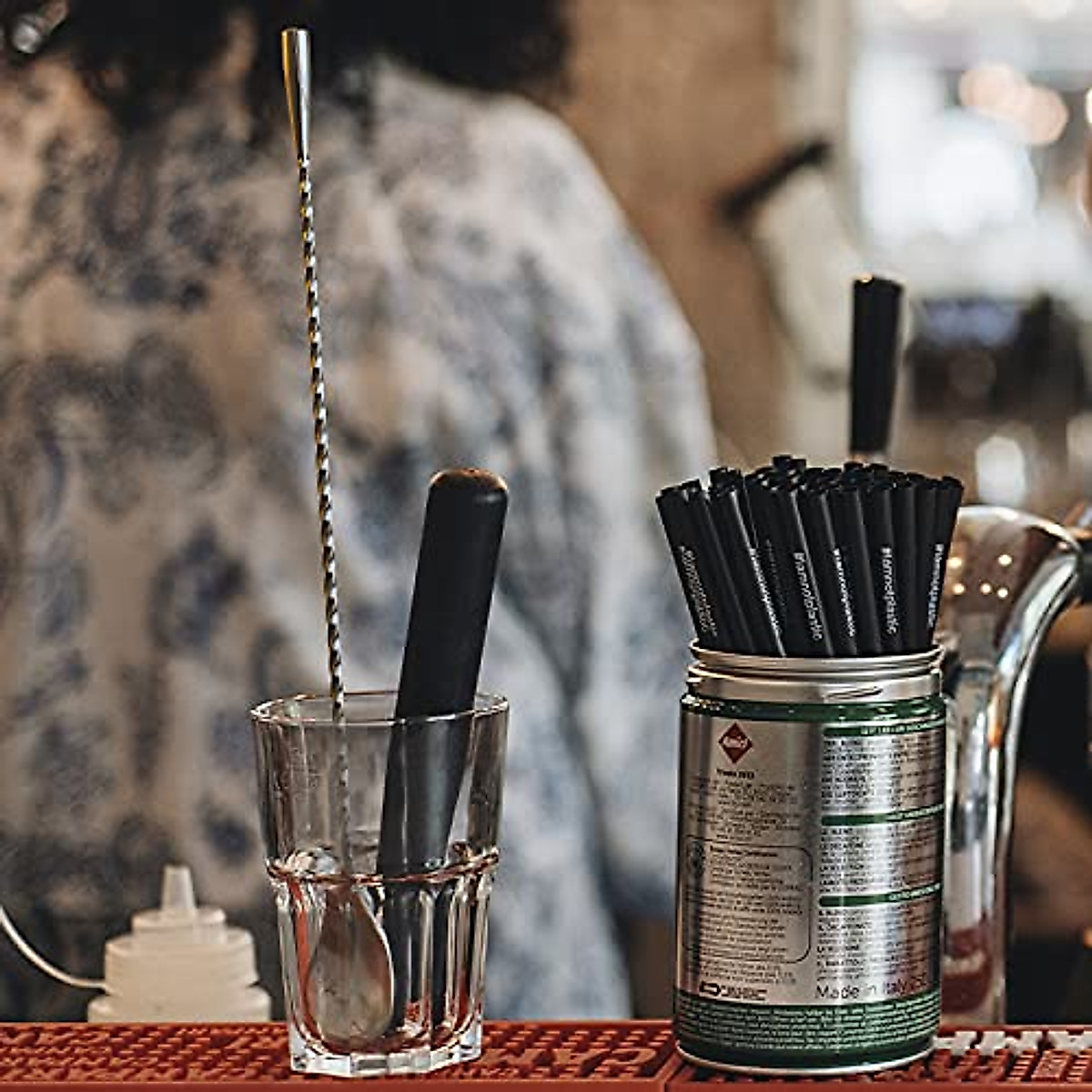 Mixing Spoon（2021 New）Bar Spoons 12 Inch Cocktail Spoon Stainless Steel Spiral Long Handle Tall Spoon Drink Mixing Spoon Silver 2pcs