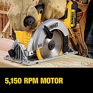 DEWALT 6-1/2-Inch 20V MAX Circular Saw, Tool Only (DCS391B) , Yellow
